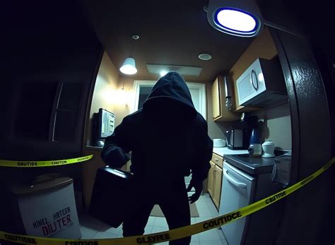 Burglar Caught On Camera Breaking And Entering Home Premium Ai
