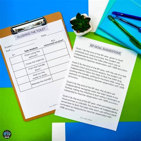 Functional Life Skill Individual Visual Schedule Task Analysis Special Education