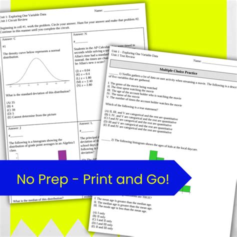 Goldies Ap® Statistics Unit 1 Plans Exploring One Variable Data