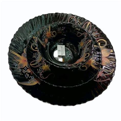 Black Opalware Glass Dinner Set 33pc At ₹ 1800set Delhi Sadar Bazar New Delhi Id