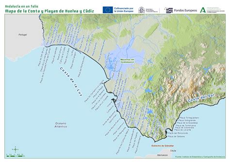 Instituto 🌍mapa De La Costa Y Las Playas De Las Provincias De Huelva