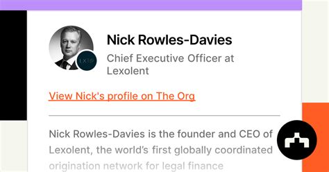 Nick Rowles Davies Chief Executive Officer At Lexolent The Org