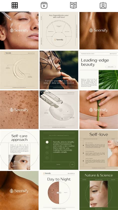Aesthetic Instagram Feed Design By The Voy Design For Seersify Cosmetics Social Media Branding