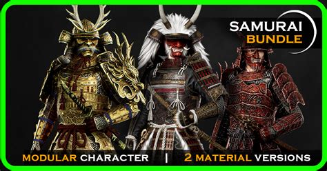 Samurai Character Bundle 3d Characters Unity Asset Store