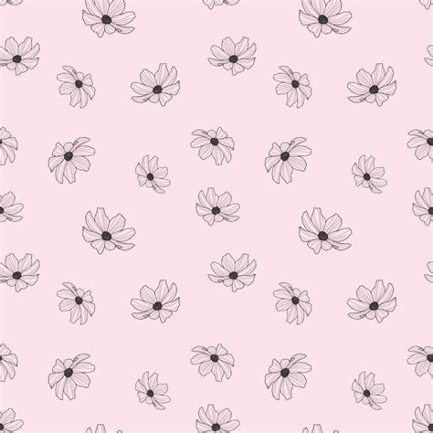 Garden Cosmos Flower Repeat Pattern Vector Spring Design 16190555