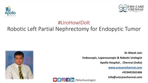 Robotic Left Partial Nephrectomy For 55cm Endophytic Tumor Youtube