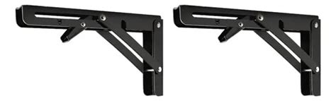 Osr 2x Suportes De Prateleira Dobráveis Preto 12 Polegadas Parcelamento Sem Juros