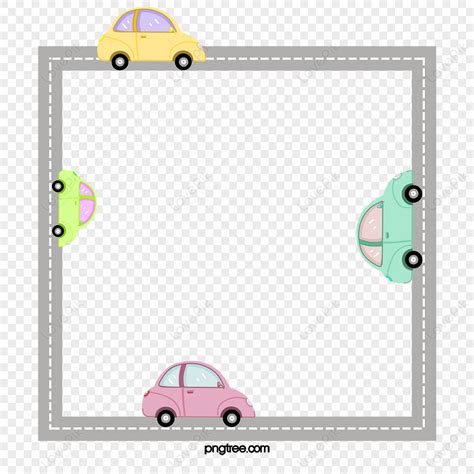 Automotive Border Vector Educational Cute Fun Birthday Activity