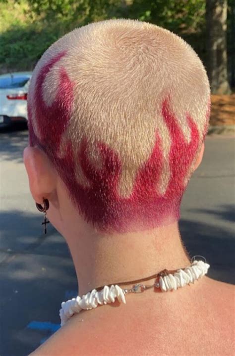 20 Creative Dyed Buzz Cut Patterns For Women Blazing Undercut Buzz