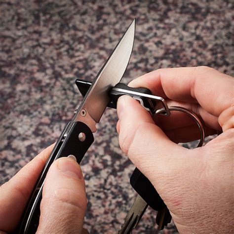 Knife Sharpener Key Ring By Crkt Knife Sharpening Genuine Leather Keychain Knife