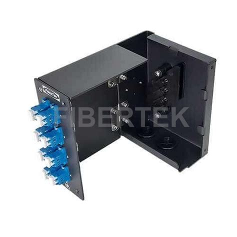 Dppy12 Bk Din Rail Fiber Patch Panel With Lc Duplex Adapters Fibertek