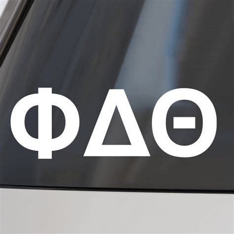 Phi Delta Theta Fraternity Car Decal Sticker Greek Letters Design