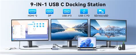 Usb C To Dual Hdmi Adapter Usb C Docking Station Dual Monitor Adapter Vvb