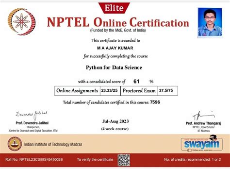 Ajay Kumar M A On Linkedin Hi Guys I Am Happy To Share My Course Completion Certificate Of Python