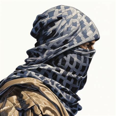 Premium Photo Ninjas Illustrated The Desert Ninjas Stealthy Journey In A Checkerboard Turban
