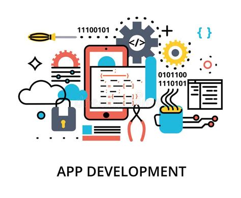 Concept Of Programming Development Software Stock Vector Illustration Of Growth Lock 109263542