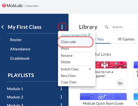 Your Class Code Moblab Support