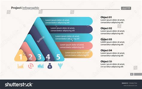 Five Elements Process Chart Slide Template Stock Vector Royalty Free