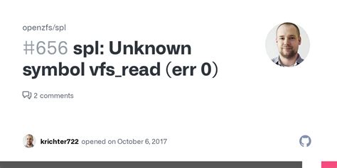 Spl Unknown Symbol Vfs Read Err Issue Openzfs Spl GitHub