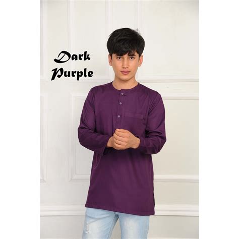 Kurta Lelaki Dewasa Tanpa Kolar Viral Dan Patern Plain Material Cotton Shopee Singapore