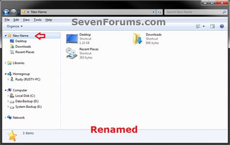 Favorites Rename In Windows 7 Navigation Pane Tutorials