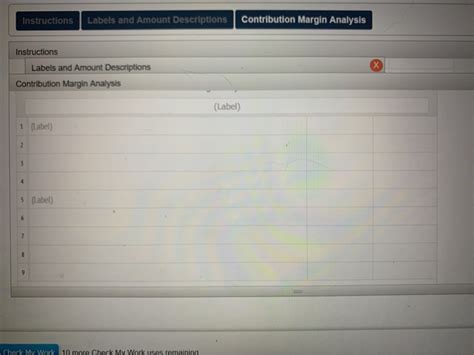 Solved Contribution Margin Analysis Variable Costs