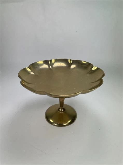 Vintage Dirilyte Dirigold Solid Brass Pedestal Compote Candy Dish 5w Footed M1 £28 10 Picclick Uk