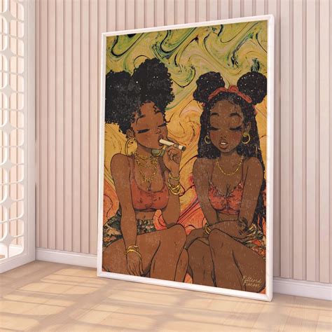 Brown Stoner Babes Physical Matte Poster Print Trendy Aesthetic Decor