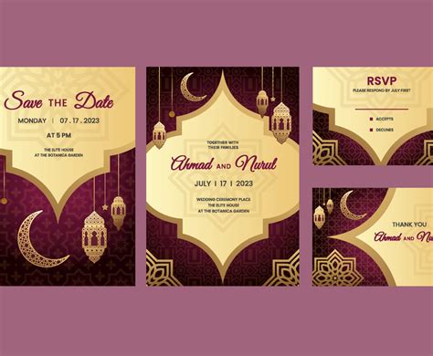 Moslem Wedding Invitation Vector Art And Graphics