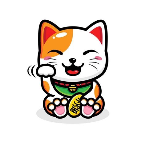 Lucky Cat Design Premium Vector Lucky Cat Cat Vector Hello Kitty
