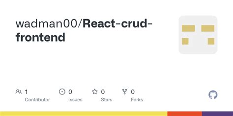 GitHub Wadman React Crud Frontend