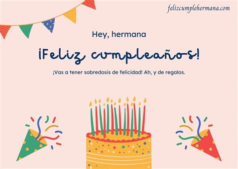 Tarjetas De Feliz Cumpleaños Para Mi Hermana 【 Originales