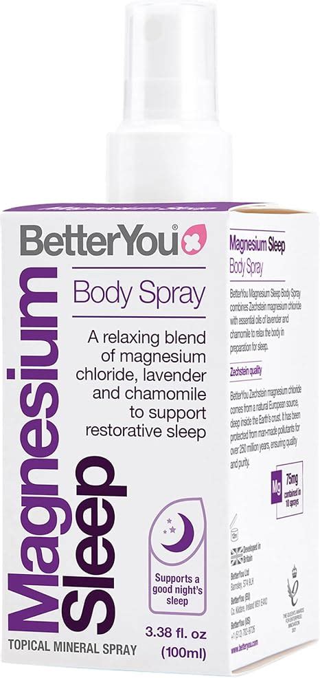 Betteryou Magnesium Sleep Body Spray Relaxing Topical