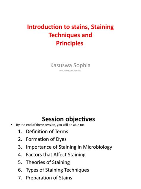 Introduction To Stains And Staining Properties Dmlt2022 Pdf