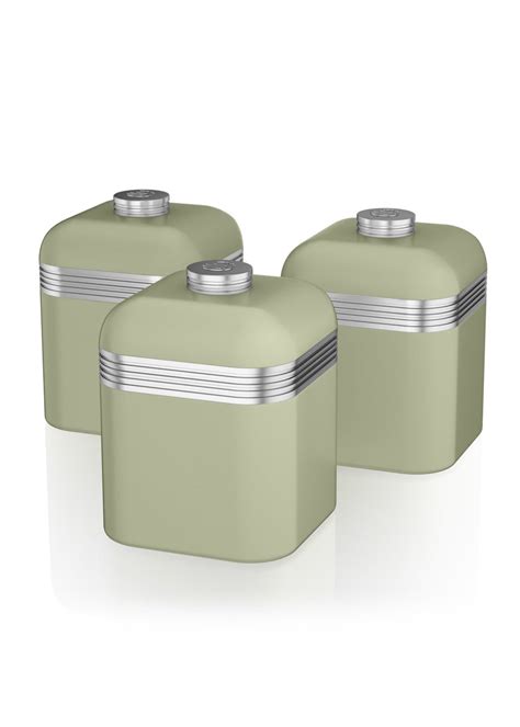 Swan 3 Pack Green Retro Canisters Matalan