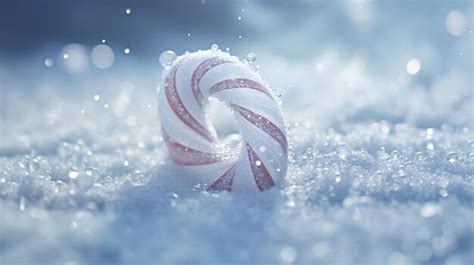 Premium Ai Image A Candy Cane Is In The Snow