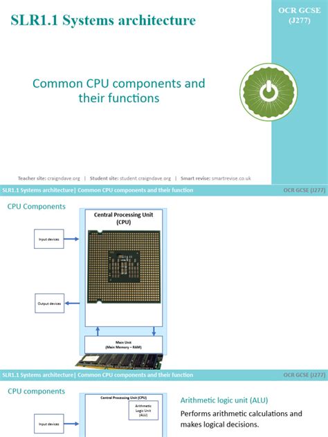 Gcse Ocr 11 Common Cpu Components And Their Functions Pdf Central Gcse Ocr 11 Common Cpu Components And Their Functions Pdf Central