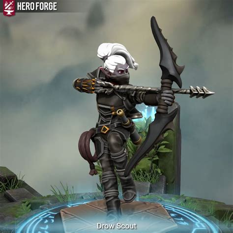 Female Drow Scout Hero Fictional Characters Miniatures
