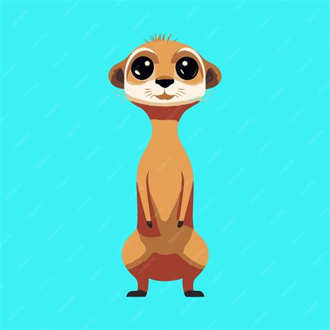 Premium Vector Vector Cute Meerkat Cartoon On Blue Background