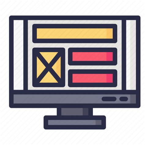 Wireframe Webpage Ui Web Layout Website Design Seo Icon Download