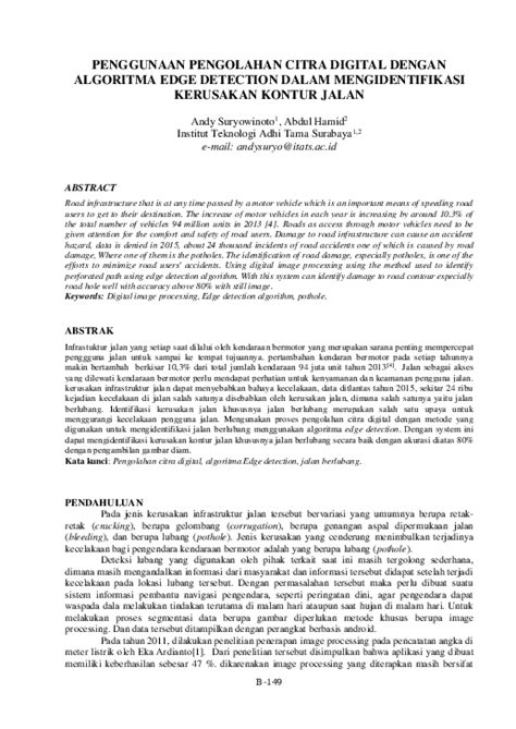 Pdf Penggunaan Pengolahan Citra Digital Dengan Algoritma Edge Detection Dalam Mengidentifikasi