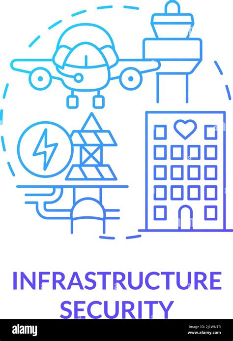Infrastructure Security Blue Gradient Concept Icon Stock Vector Image