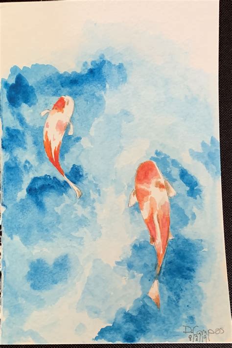 Colorful Koi Fish Watercolor Painting Arte Del Colore Ideas De