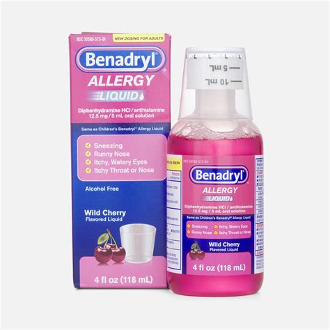 Fsa Eligible Benadryl Allergy Relief Oral Solution Wild Cherry 4 Fl Oz Fsa Store