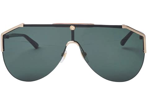 Gucci Shield Sunglasses Goldhavana Gg0584s 002 In Gold Metalacetate With Gold Tone Us