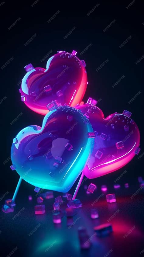 Premium Ai Image Heart Shaped Candy In The Dark