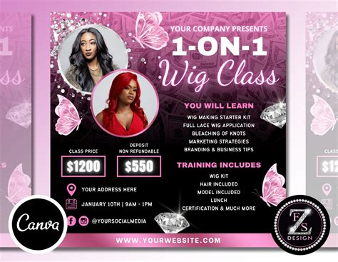 Wig Class Flyer Diy Hair Flyer Hair Extension Flyer Wig Etsy
