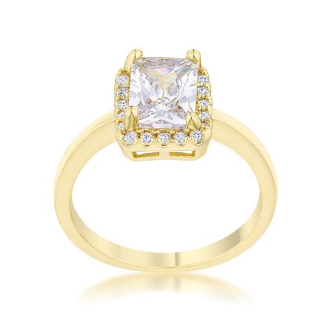 Mariane 2ct Cz 14k Yellow Gold Plated Classic Radiant Cut Wedding Ring