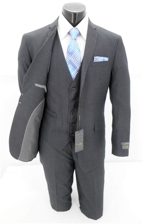 Mens Charcoal 3pc Suit 149 99 44l Many More Sizes In Stock Ebay