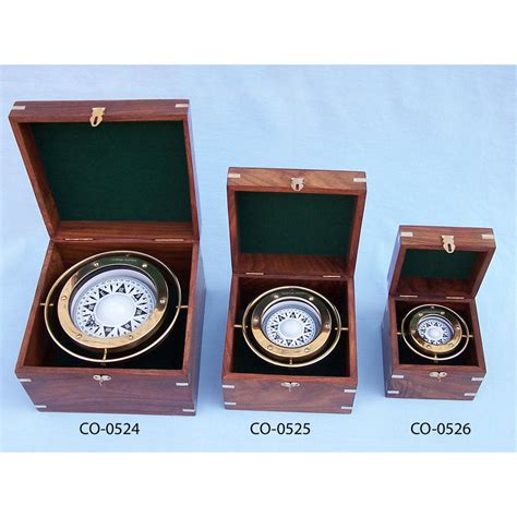 Buy Antique Brass Gimbal Compass W Rosewood Box 9 Adama Model Ships